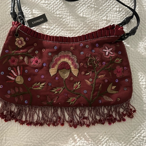Express | Bags | Express Embroidered Burgundy Bag | Poshmark